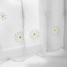 Net Curtains: Cafe Net Curtain Panel- Daisy- 18"(45cm) & 24"(60cm)